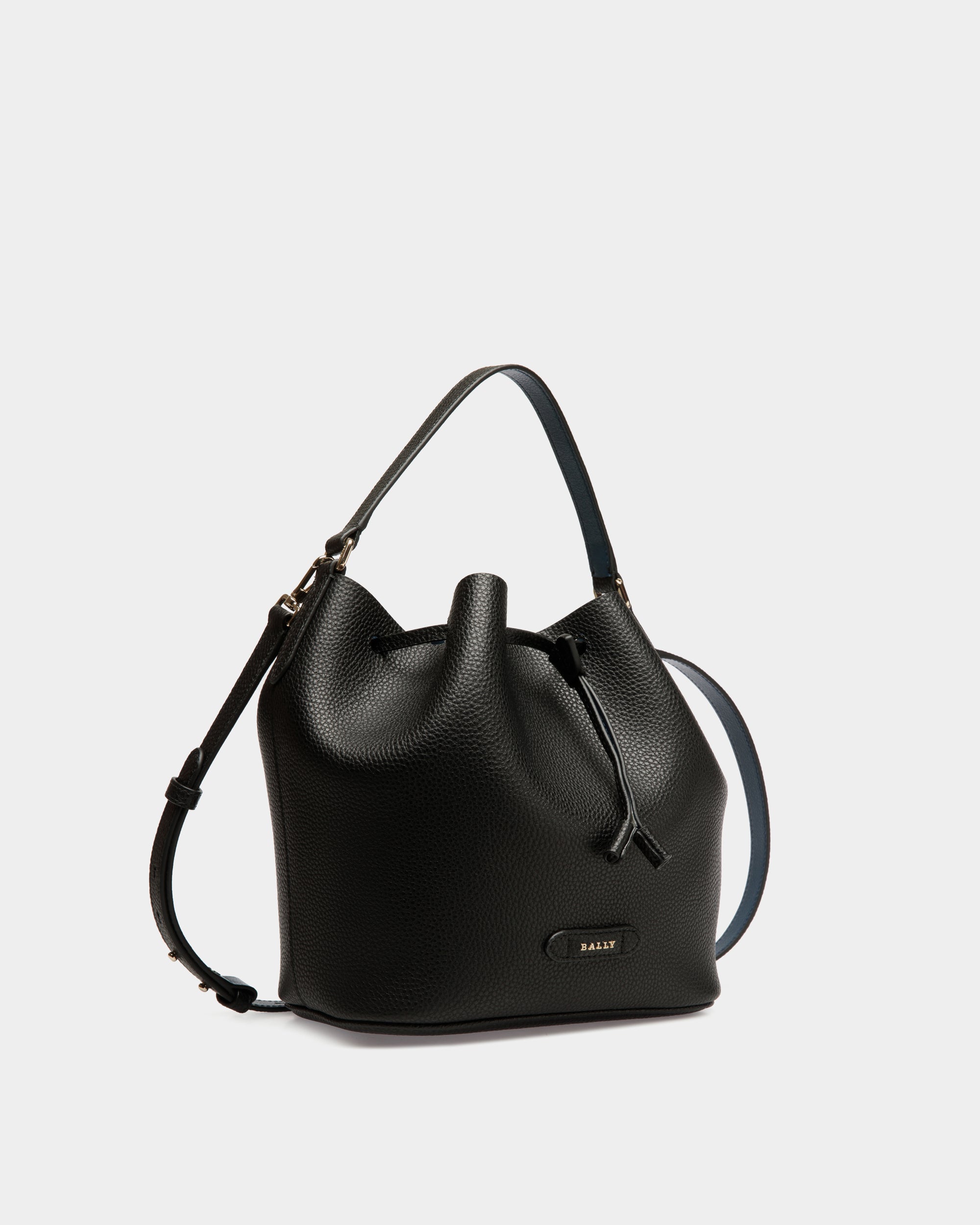 Bally Blyss Bucket Bag In Black Grained Leather – Bally Outlet