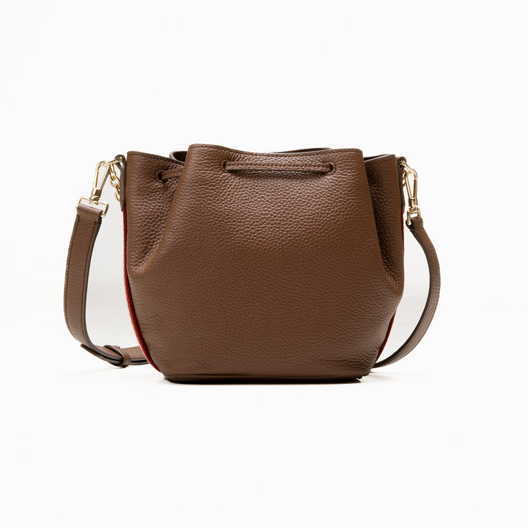 Ballm Adjo Bucket Bag in Leather in Brown – Bally Outlet